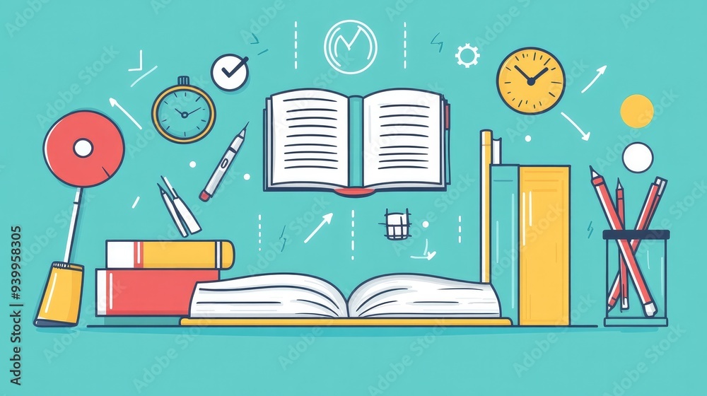 Educational infographic on study tips, featuring memory aids, note ...