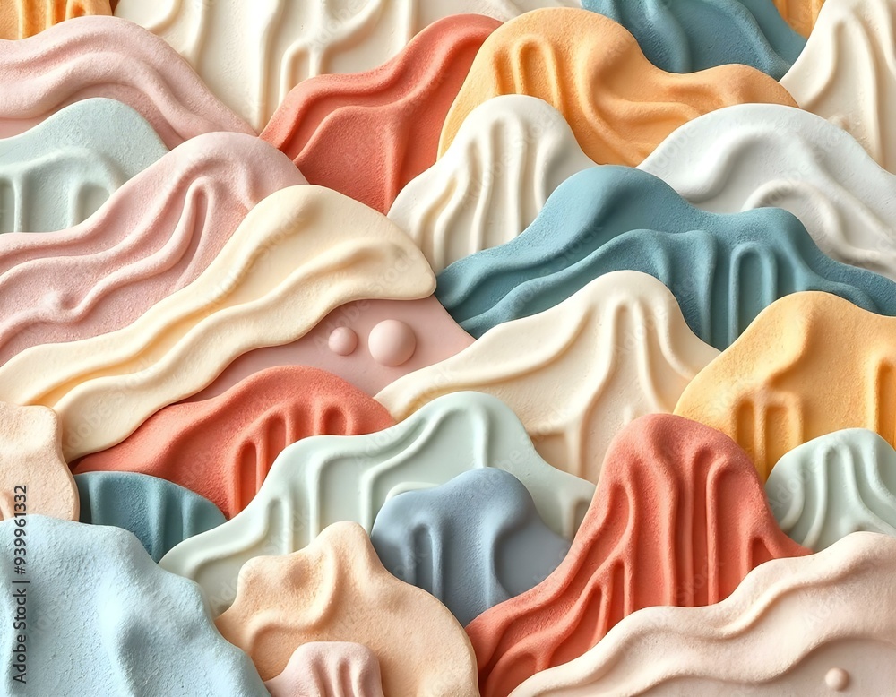 collection of organic shapes mimicking natural elements like waves and ...