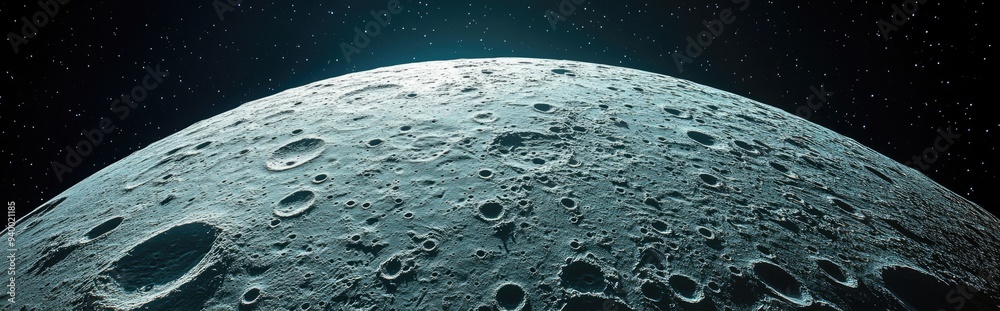 Realistic 3D rendered model of the Moon showcasing its highly detailed ...