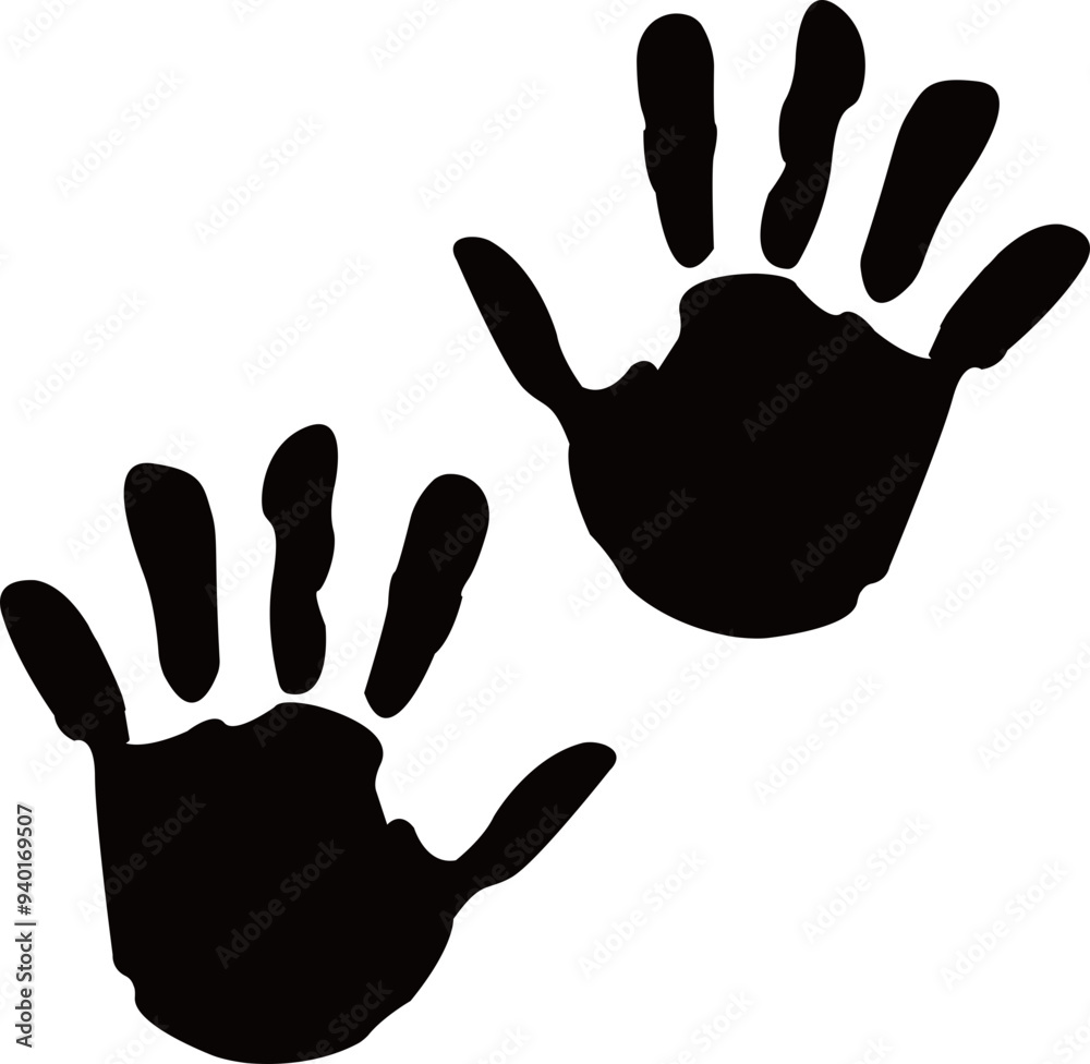 Handprints svg vector cut file for cricut and silhouette Stock Vector ...