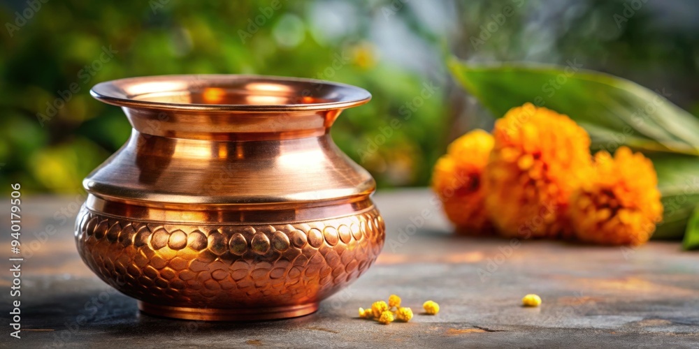 Copper kalash used for Indian Pooja ritual , Indian, Pooja, worship ...