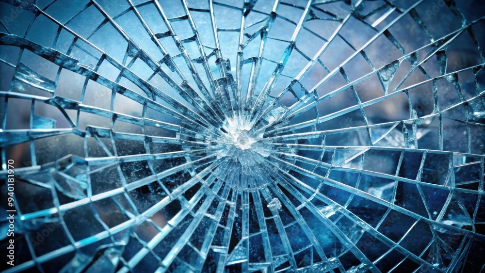 Shattered glass texture with sharp edges and reflections, shattered ...