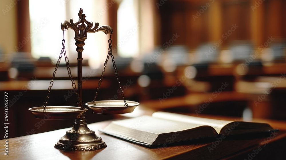 The image of a path divided into two directions, with a large golden ...