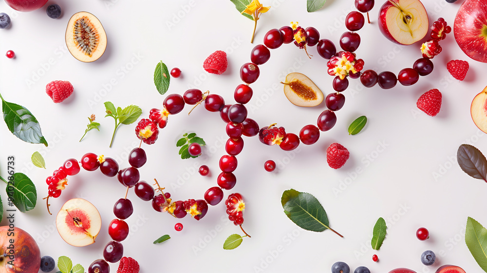 DNA Strand Composed of Fruits and Berries Representing Nutritional ...