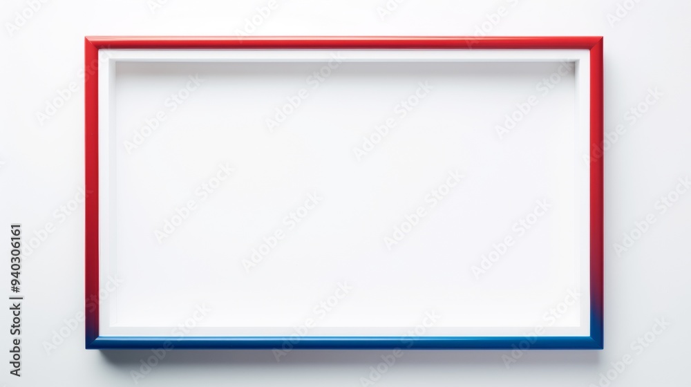 Red, White, and Blue Border Frame with Thin Red Line on a White ...