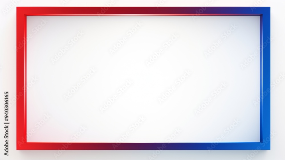 Red, White, and Blue Border Frame with Thin Red Line on a White ...