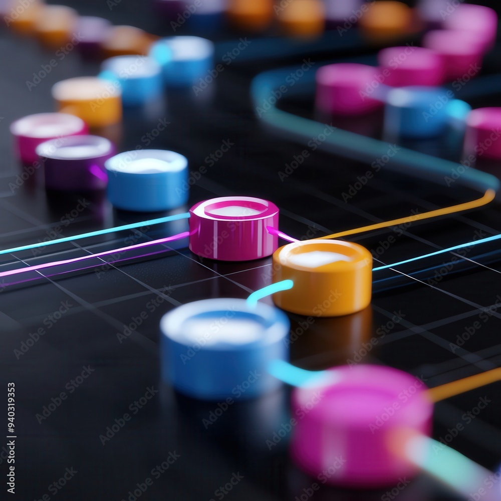 Release Strategy Visualization A 3D model showing the timeline and ...