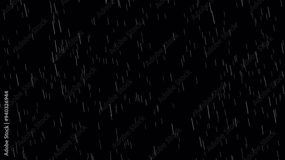 rain raining overlay footage on black background, Loop raining ...