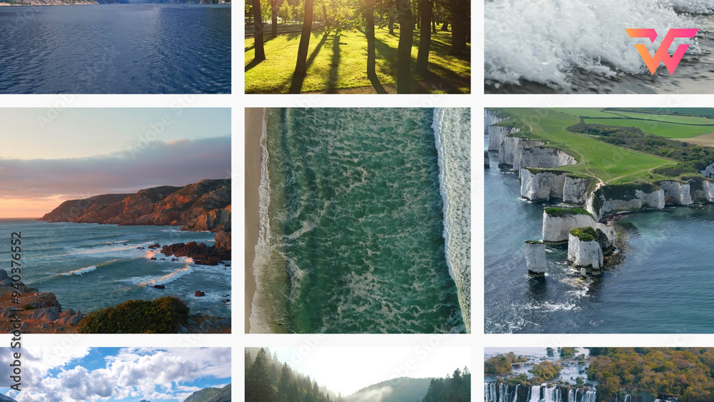 Split Screen Horizontal Slideshow 255 Stock Template | Adobe Stock