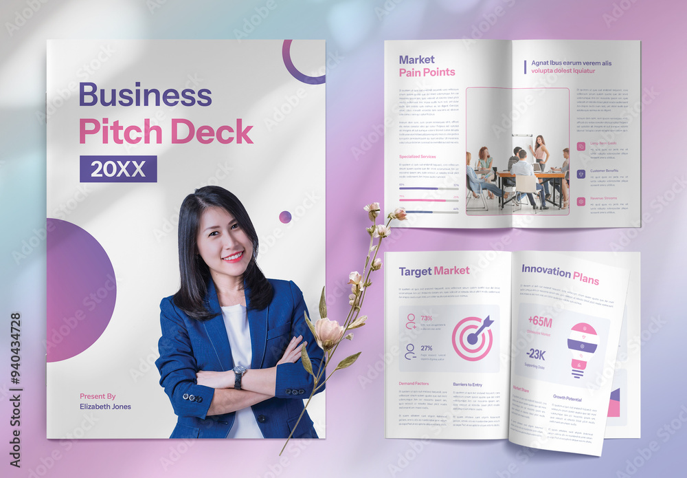 Editable Business Pitch Deck Template Stock Template | Adobe Stock