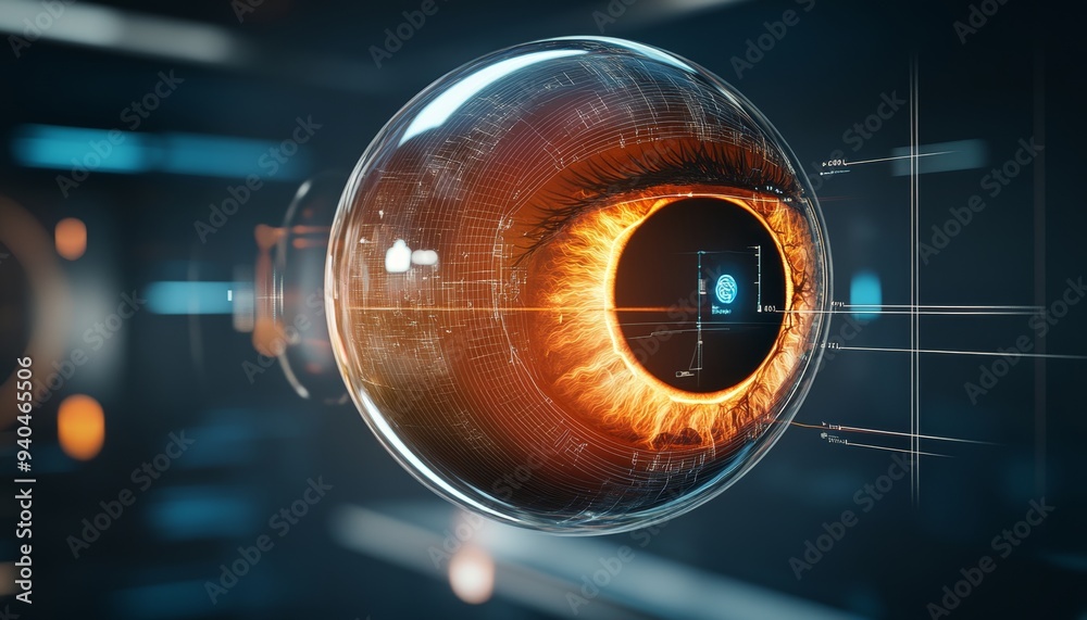Interactive digital diagram of the human eye for medical education with ...