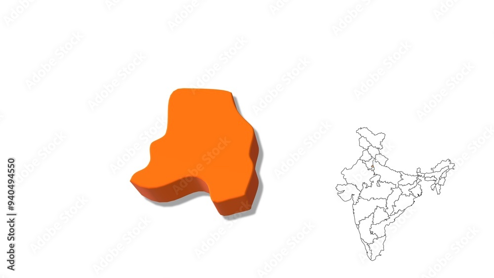 India Map Showing Delhi State in Detail Stock Illustration | Adobe Stock