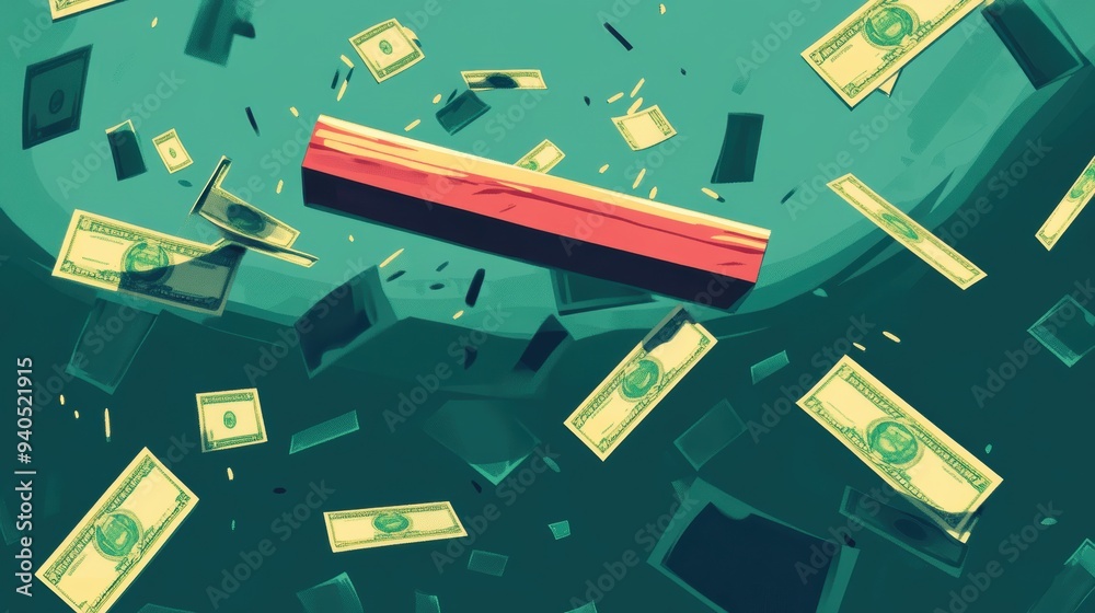 Compound interest trap flat design, top view, escalating debt theme ...