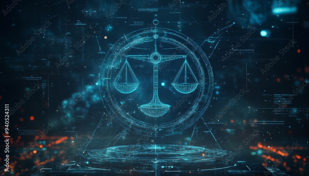 Futuristic 3d libra zodiac sign in cyberpunk style a stunning visual representation Stock ...