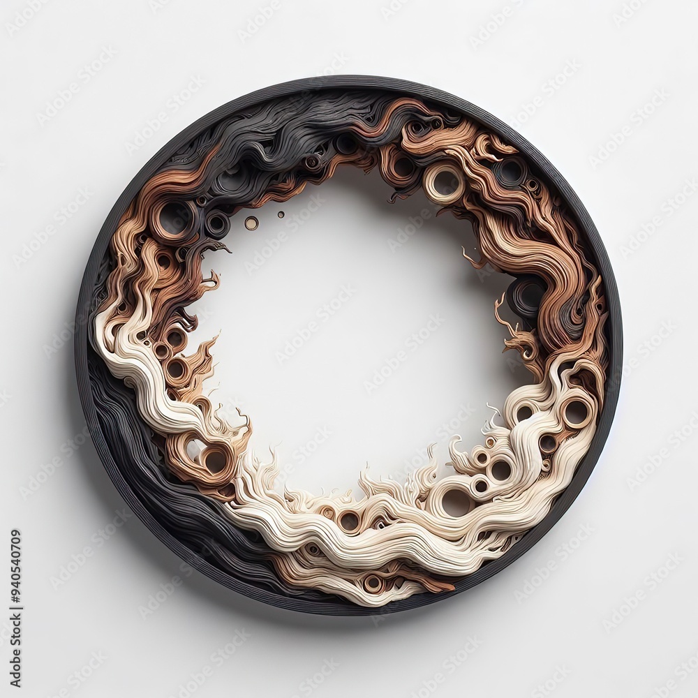 Organic Burnt and Melting Wood Frame with Blended and Flowing Textures ...