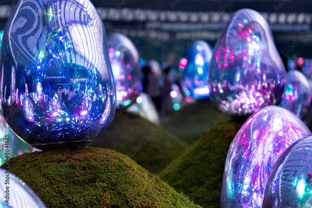 Rocking doll space design and vibrant art installation featuring ...