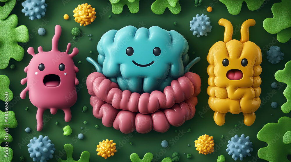 A digestive system illustration showing the balance of good and bad ...