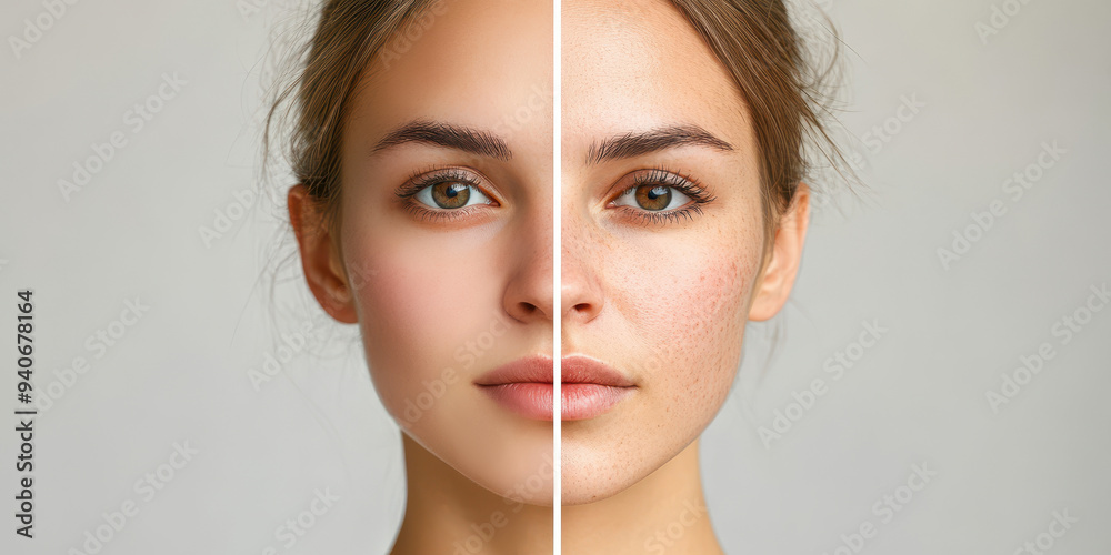 Before and after skin treatment showcasing significant improvement in ...