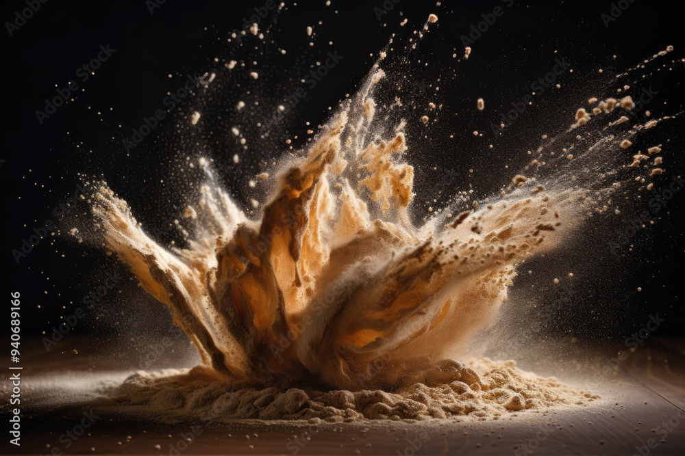 Wheat Flour Splashing A Dynamic and Artistic Food Photography Capture ...