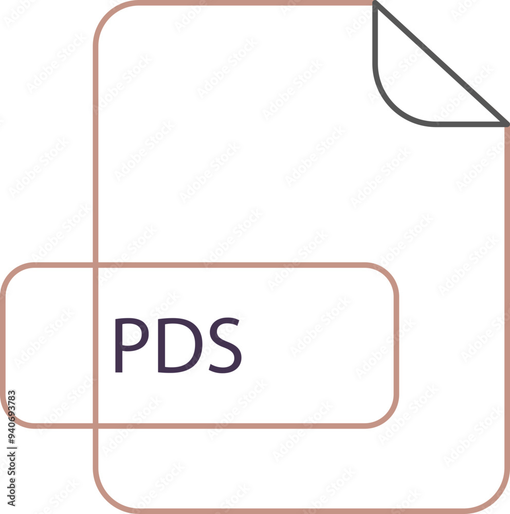 PDS File extension icon RAW thicker outline Stock Vector | Adobe Stock