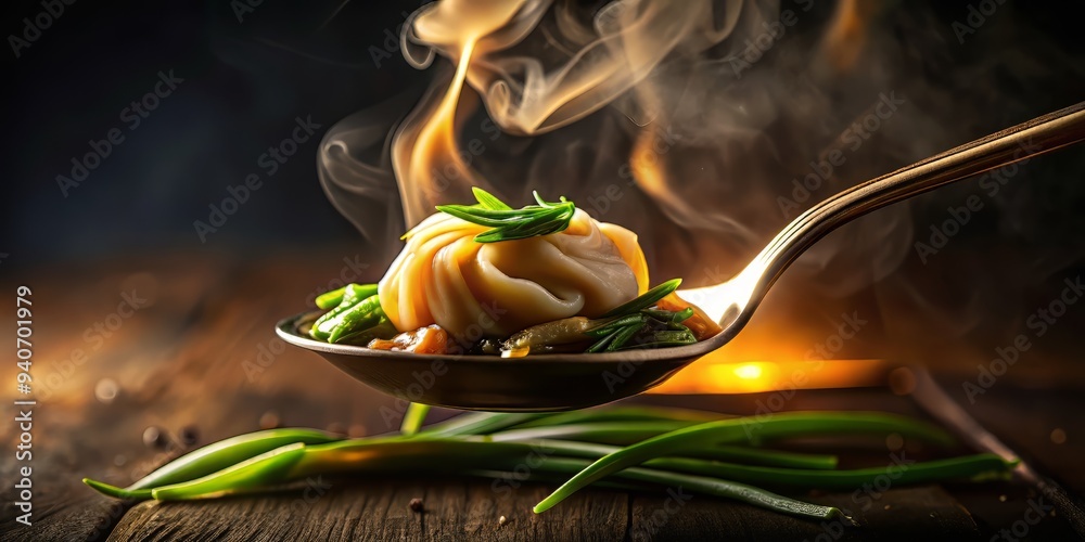 Intimate Moody shot showcasing morning glory and oyster sauce entwined ...