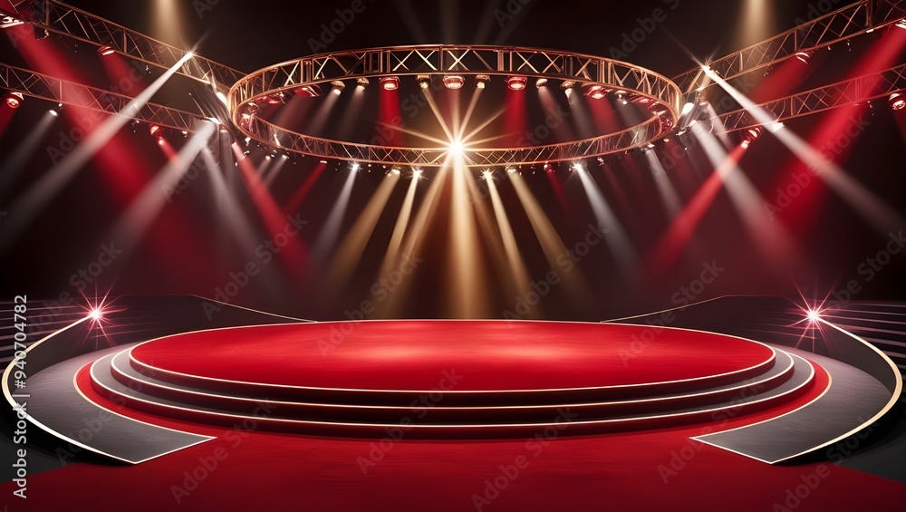 Foto de Spotlight on the Red Carpet round stage with Stage Lighting ...