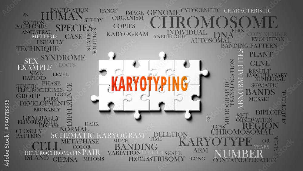 Karyotyping as a complex subject, related to important topics. Pictured ...