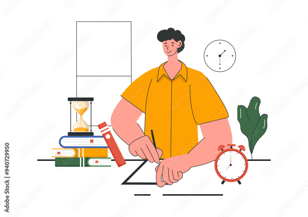 Examination Paper Vector Illustration with Online Exam, Form, Papers ...
