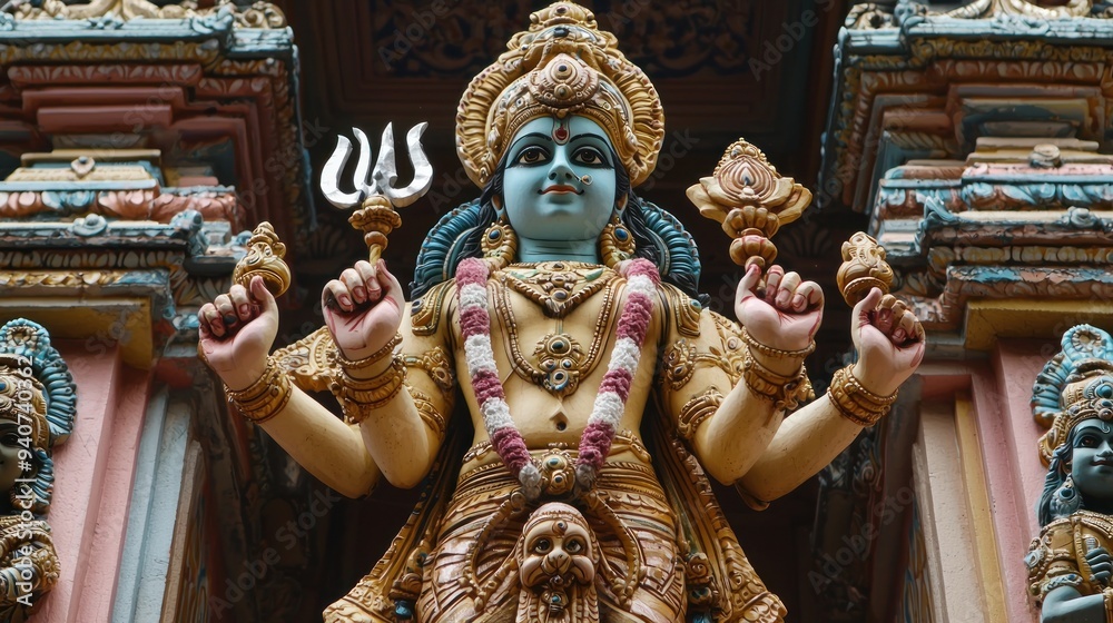 Image of Lord Vishnu or Narayana, one of the greatest gods of ...