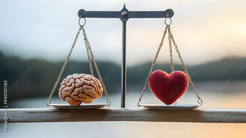 Work emotional intelligence. A visual metaphor depicting the balance ...