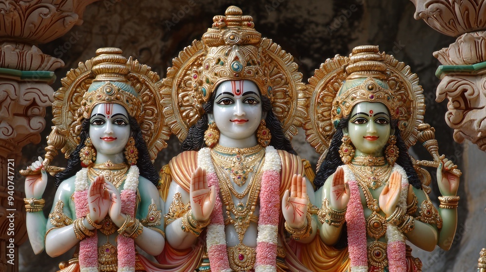 Lord Vishnu Shree Vishnu God Vishnu Narayana Hari with Laxmiji Goddess ...