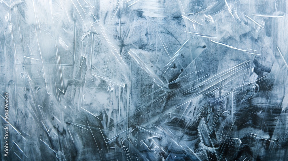 Abstract natural ice texture. Freezy ice surface. Blue backdrop with ...