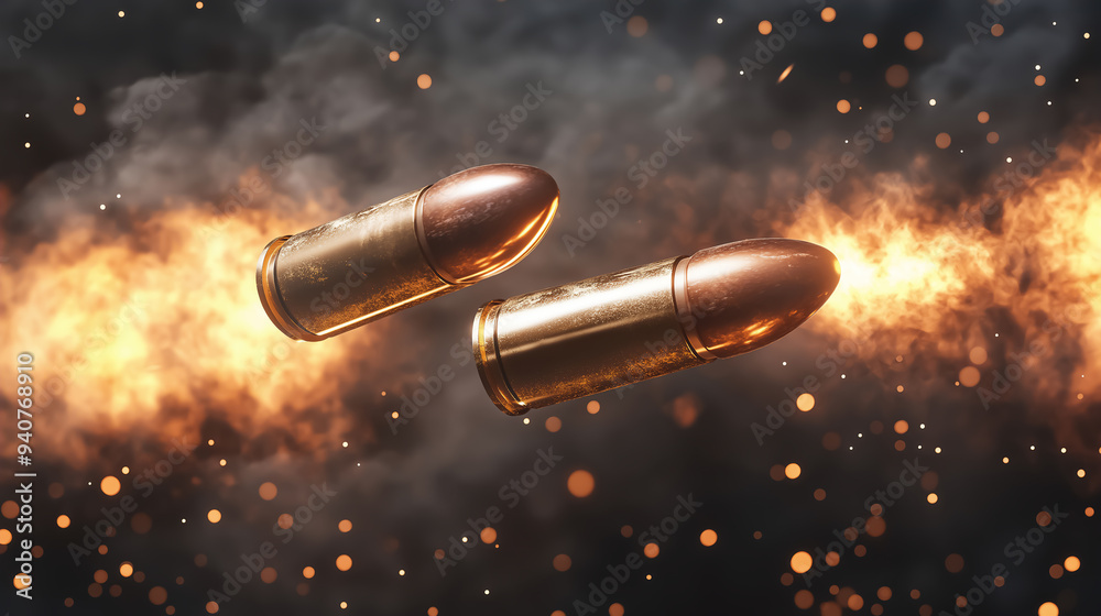 Realistic 3D Flying Bullets with Gun Flashes and Smoke: Stunning Visual ...