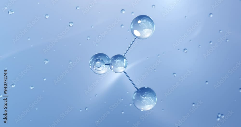 Chloroform rotating molecular structure, 3d model of molecule ...