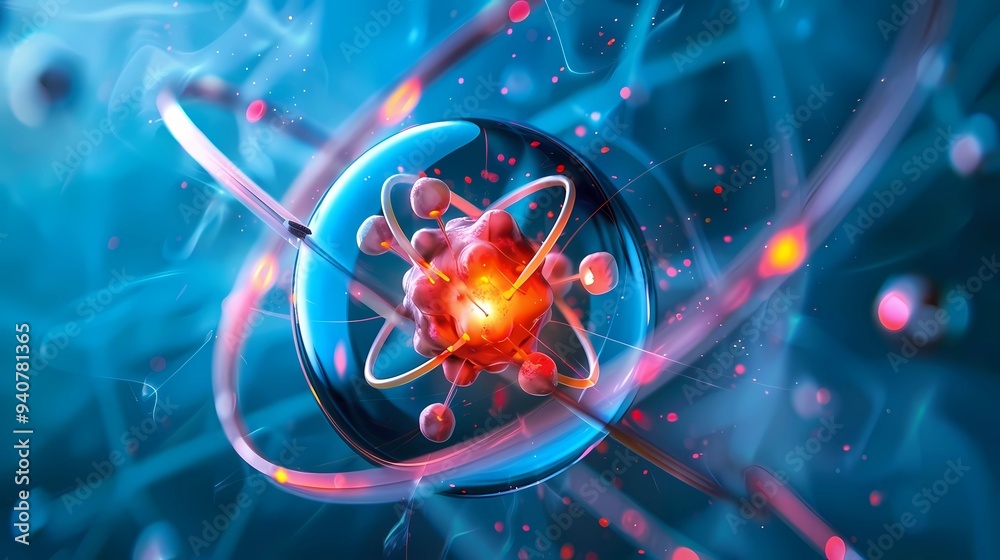 ภาพประกอบสต็อก Atomic model Vector, in physics, a model used to ...