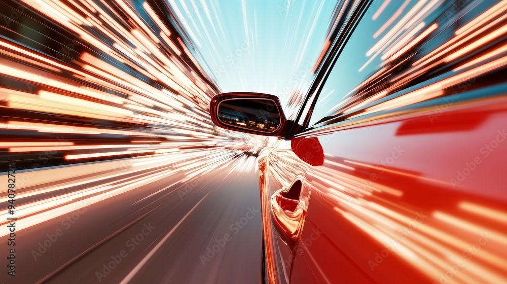 Vintage comic book style car chase, intense action scene, double ...