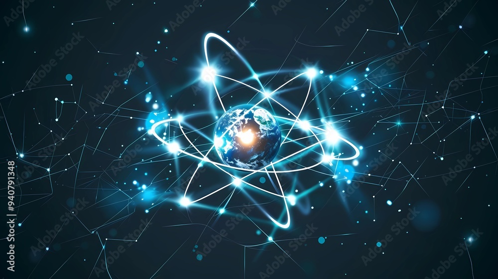 Dynamic Atom Light Concept, isolated and easy to edit, Generative AI ...