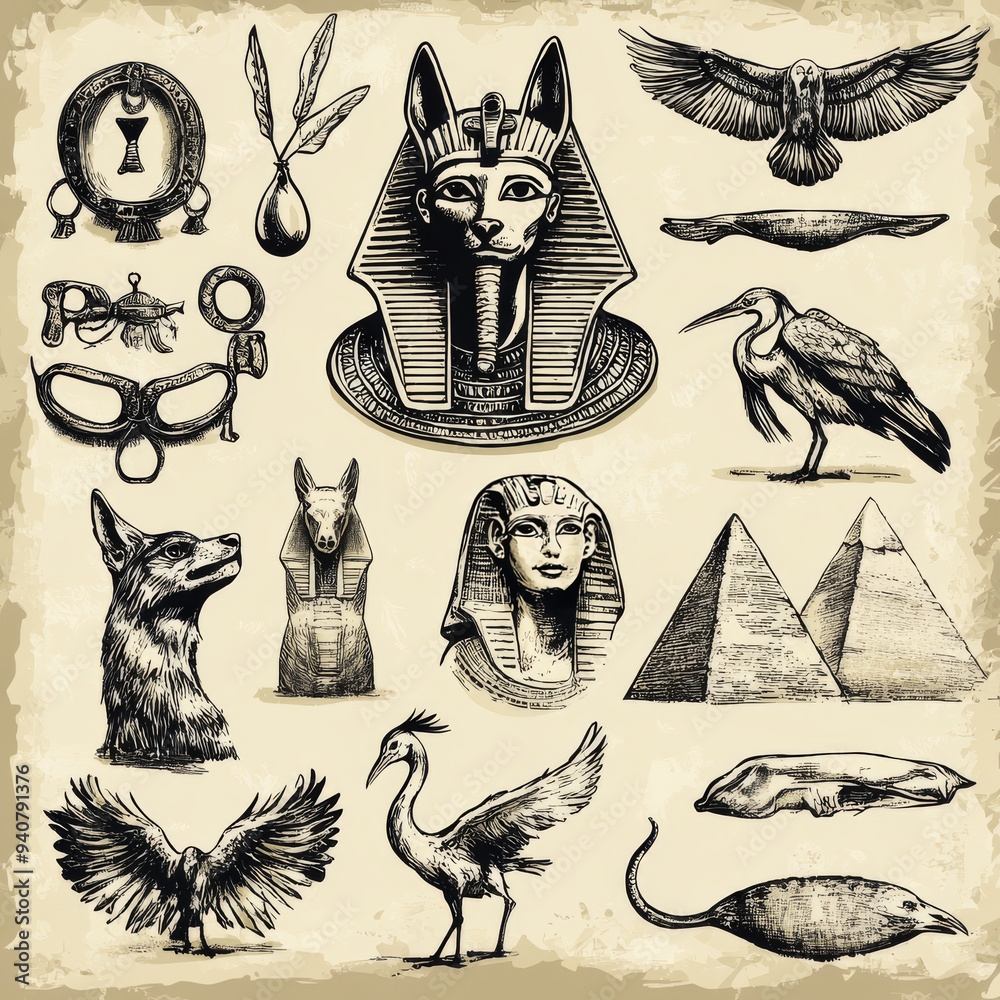 Ilustração do Stock: Vector illustrations of ancient Egyptian symbols ...