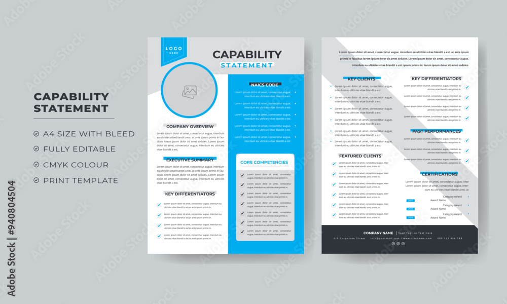 Poster capability statement Template Design for your company or ...