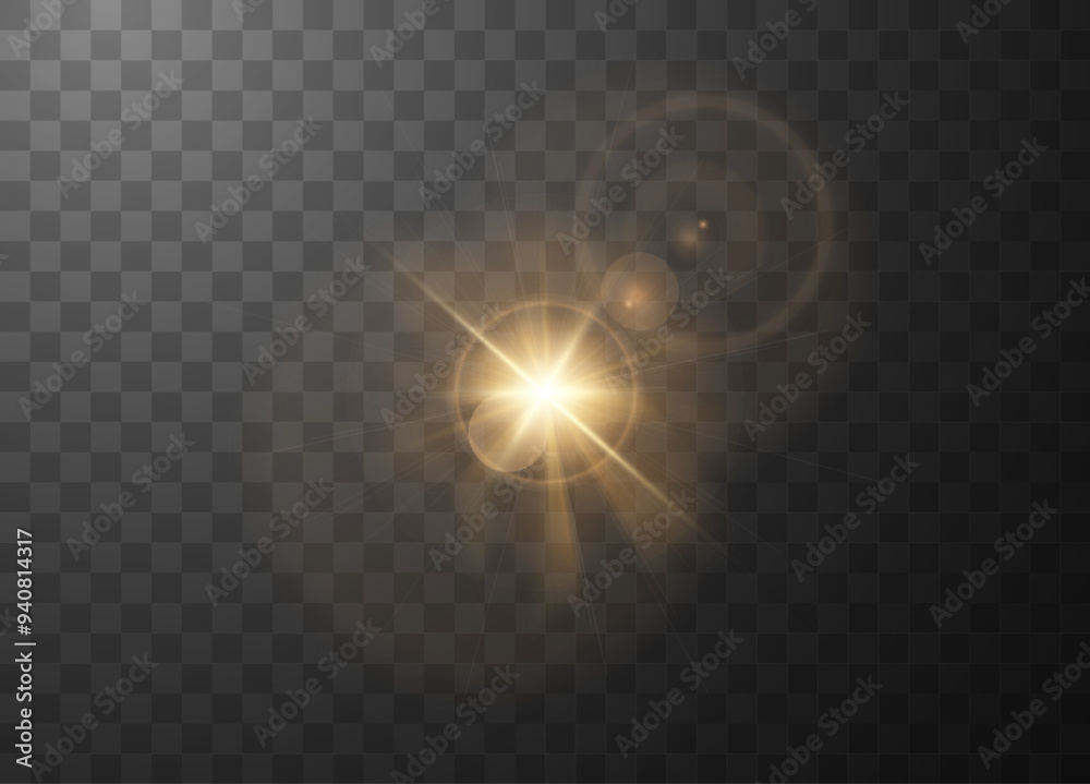 Póster Lens flare vector illustration with sunlight effect – Cuadro ...