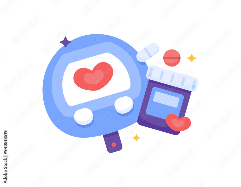 blood sugar check concept. world diabetes day. illustration of blood ...