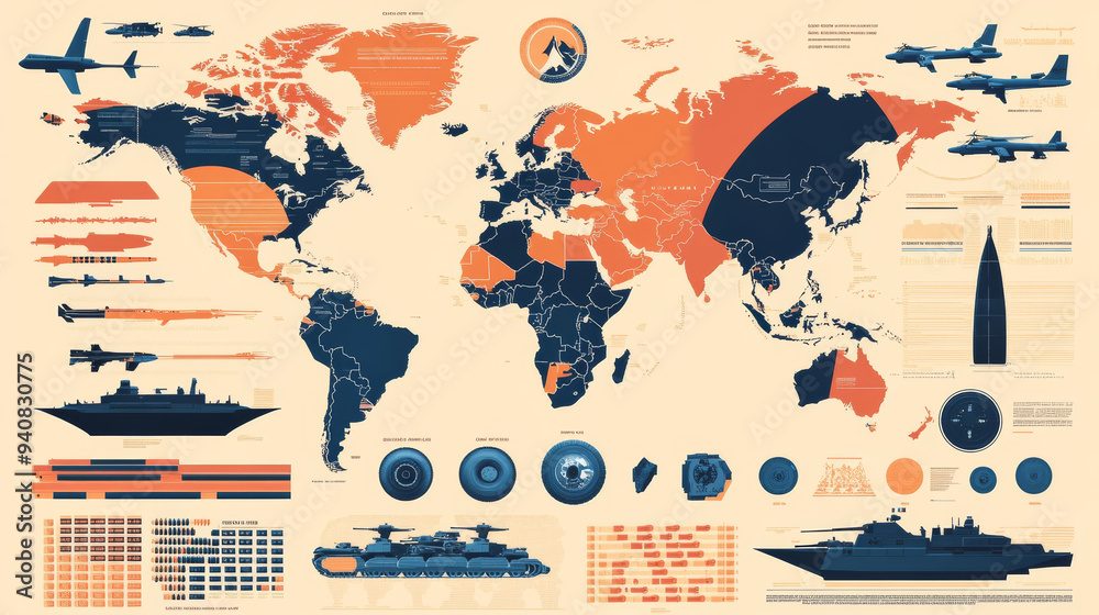 Infographics related to military and army forces, including graphs and ...