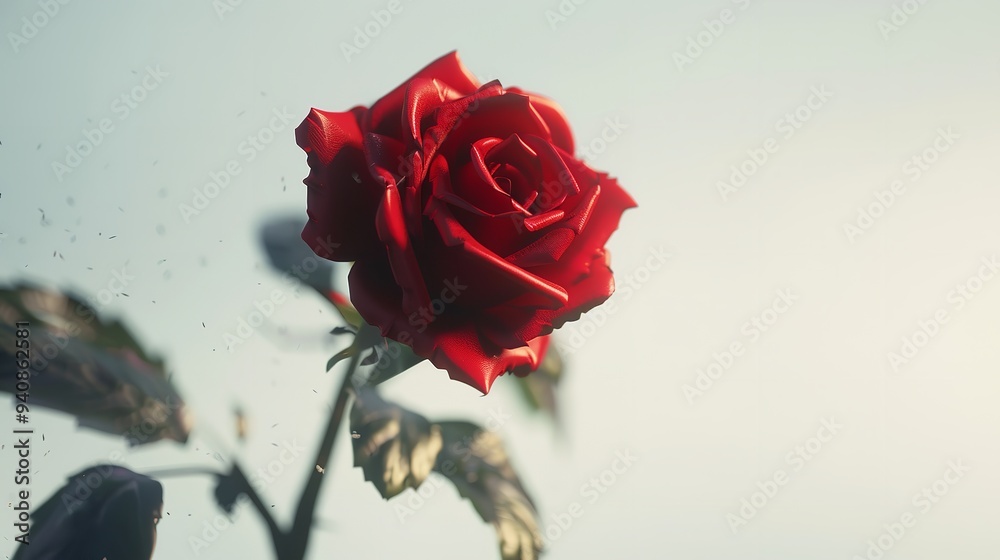 Red rose on a white background, Red rose wallpaper, red rose background ...