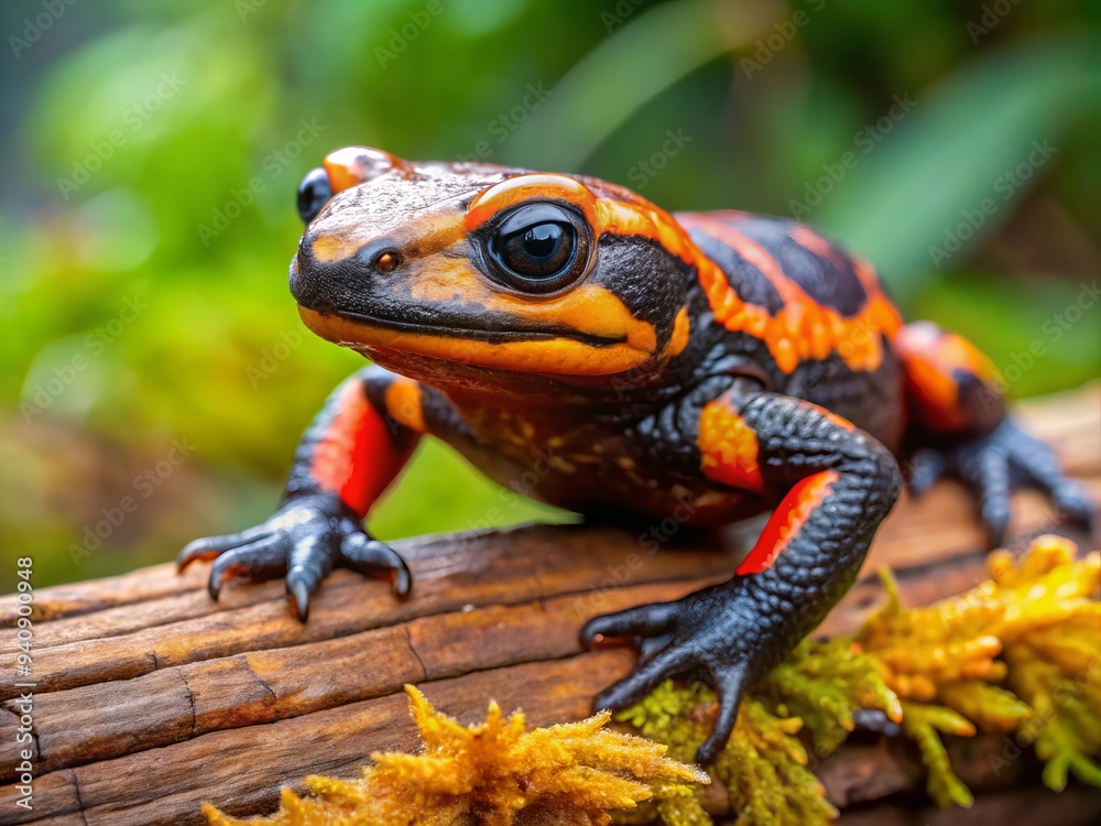 A photo image of a small, terrestrial salamander species, the common ...
