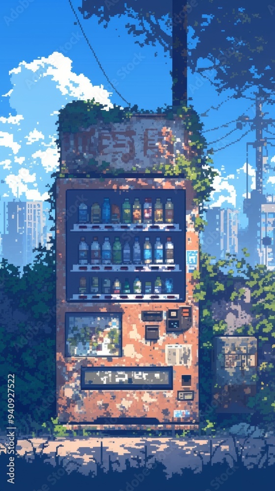 Retro Pixel Art Vending Machine: Nostalgic Gaming Aesthetic Meets ...