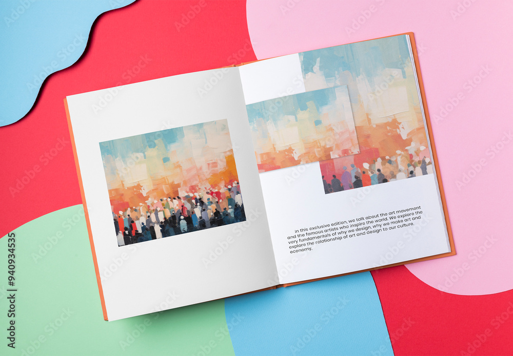 Stationery Flataly Open Book Mockup Stock Template | Adobe Stock