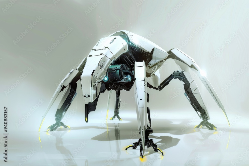 A robotic arm equipped with a firearm, showcasing advanced technology ...