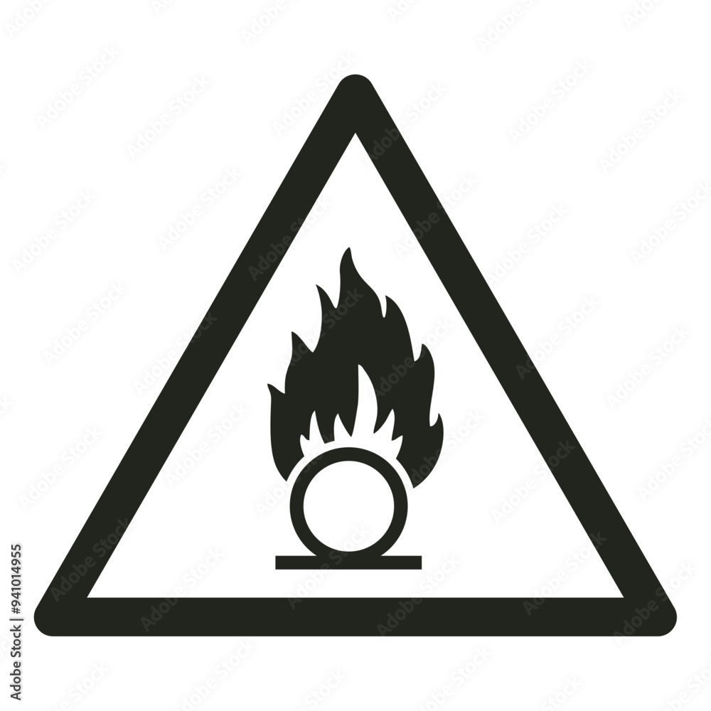 ISO warning safety signs_warning ; oxidizing substance_symbol and ...