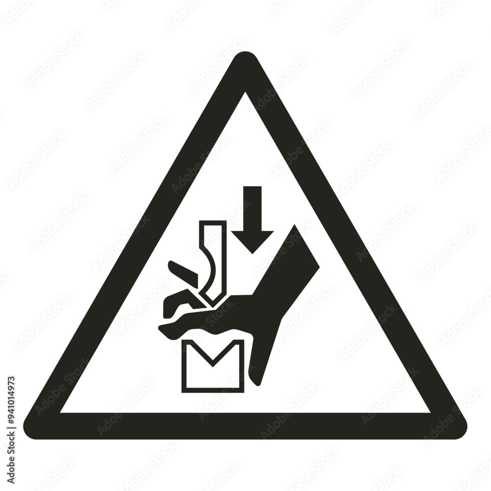 ISO warning safety signs_warning ; hand crushing between press brake ...