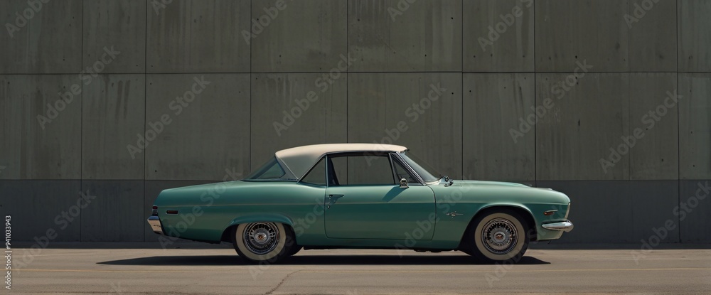 classic car facing the camera, minimalist, deadpan, banal, cool ...